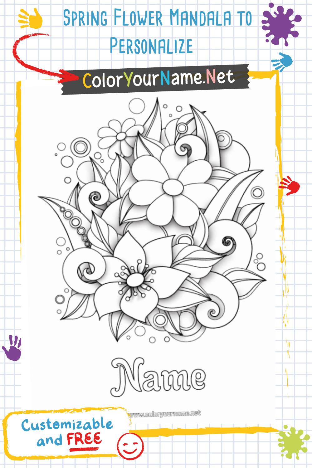 Spring Flower Mandala to Personalize