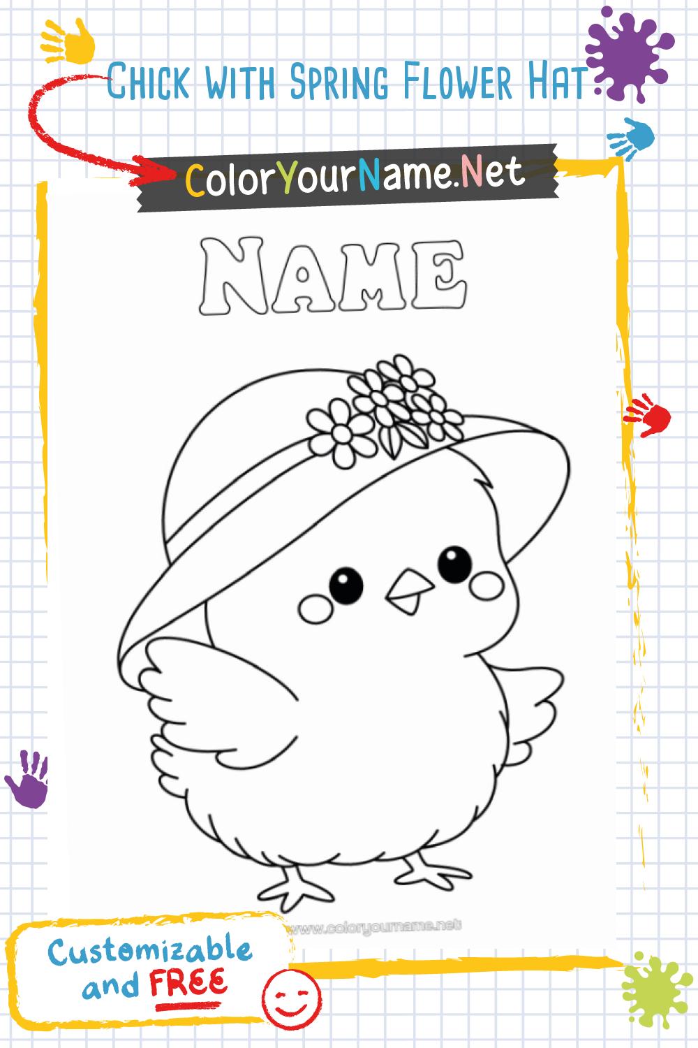 Chick with Spring Flower Hat