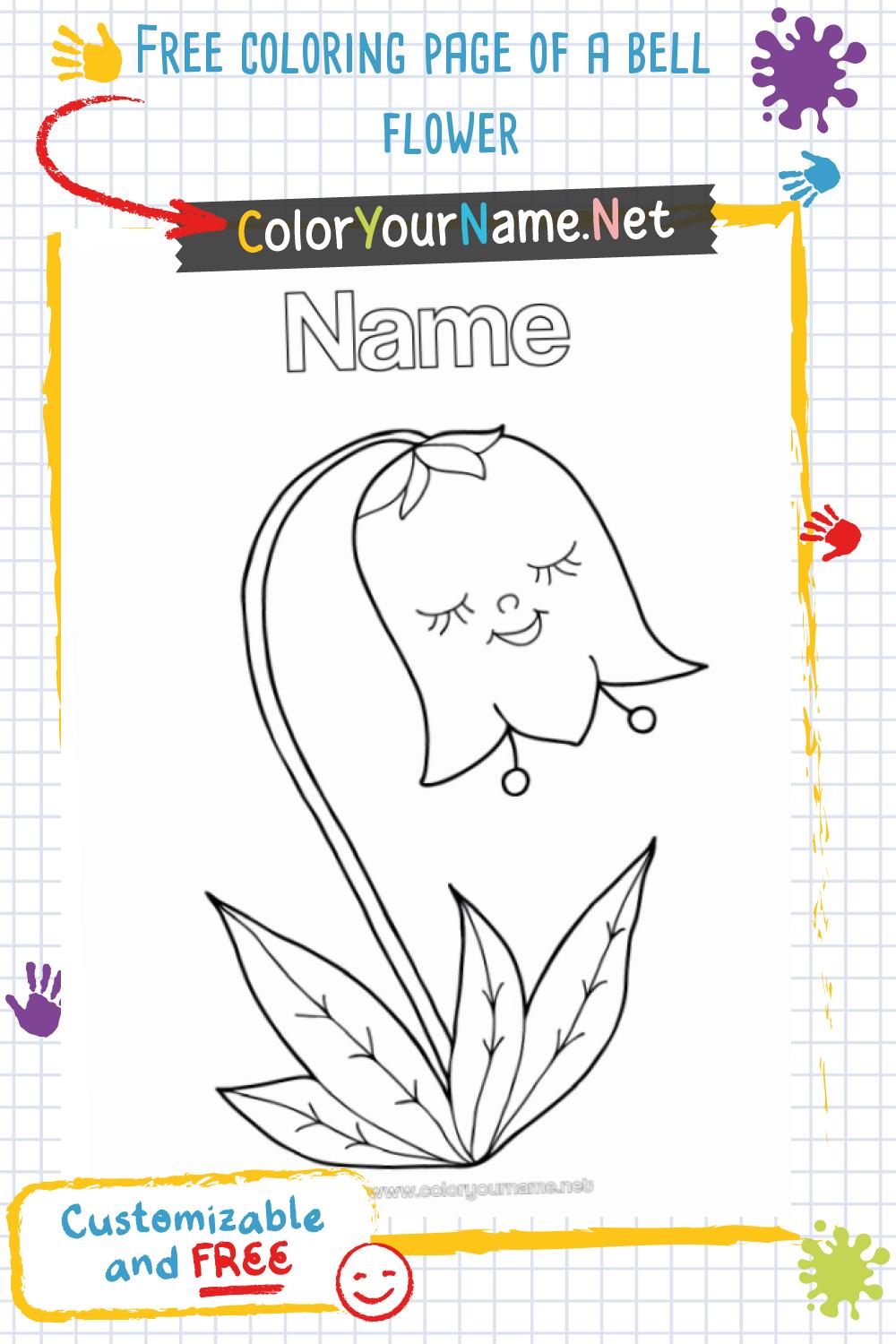 Free coloring page of a bell flower