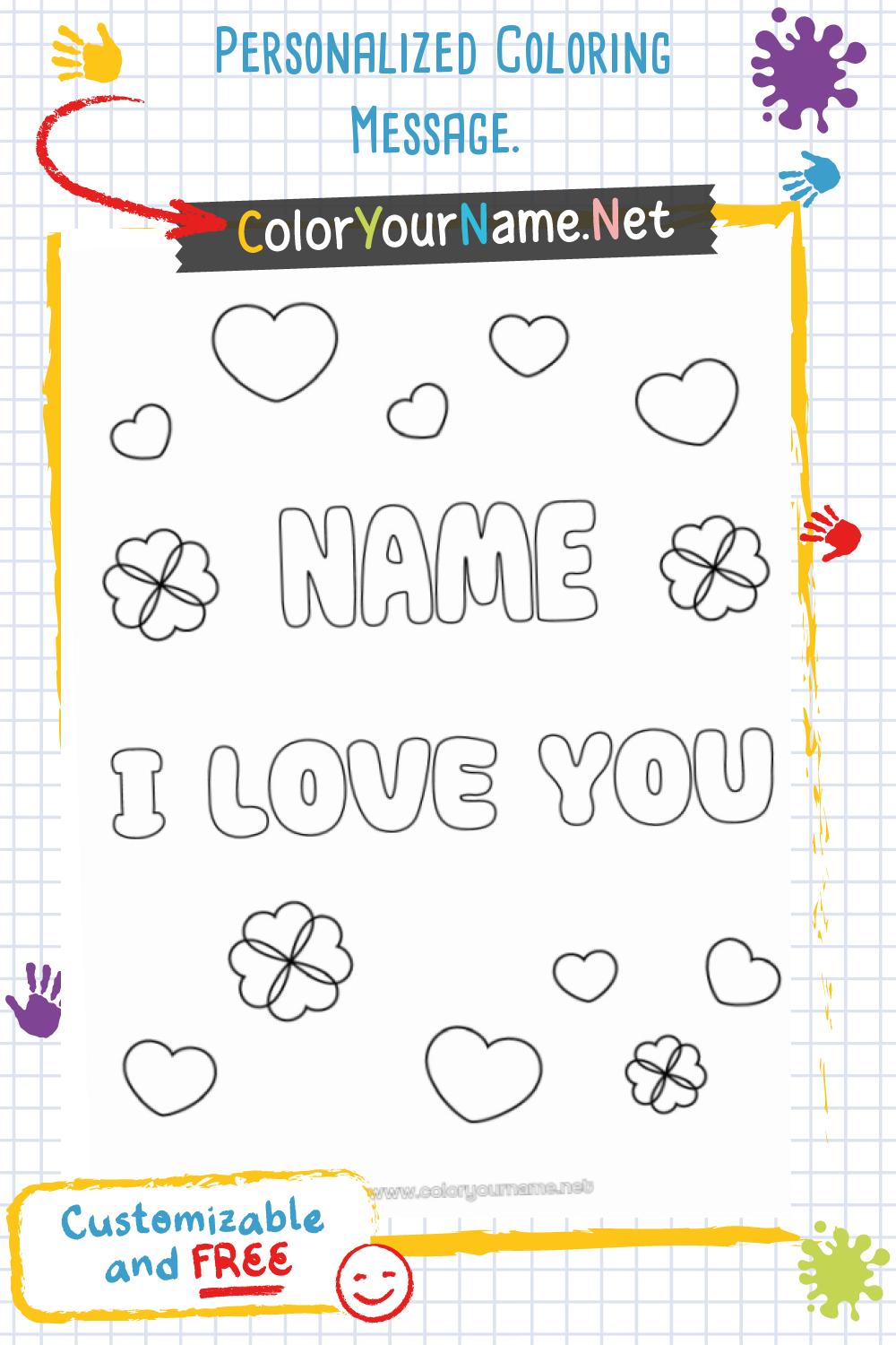 Personalized Coloring Message.