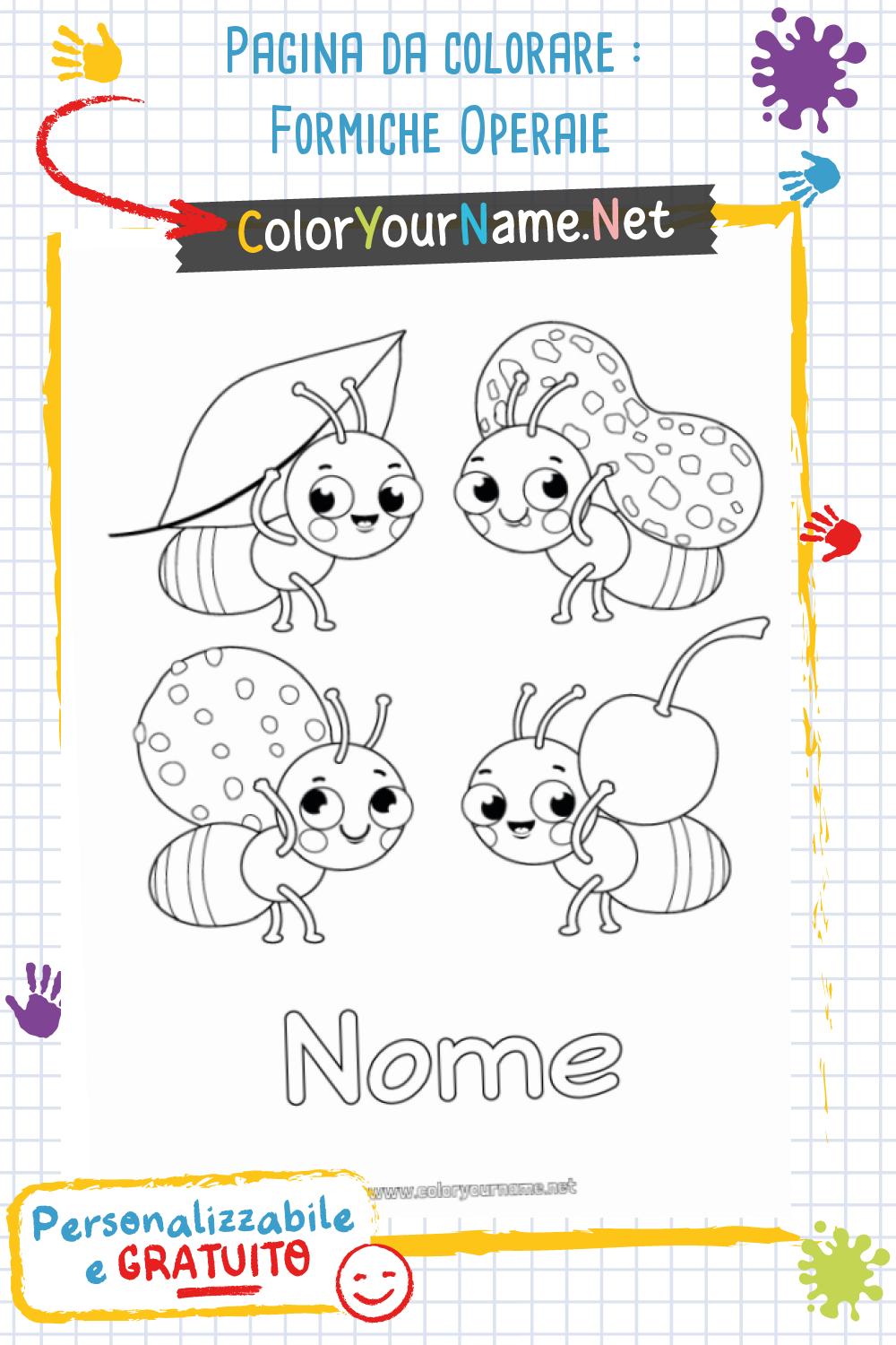 Pagina da colorare : Formiche Operaie