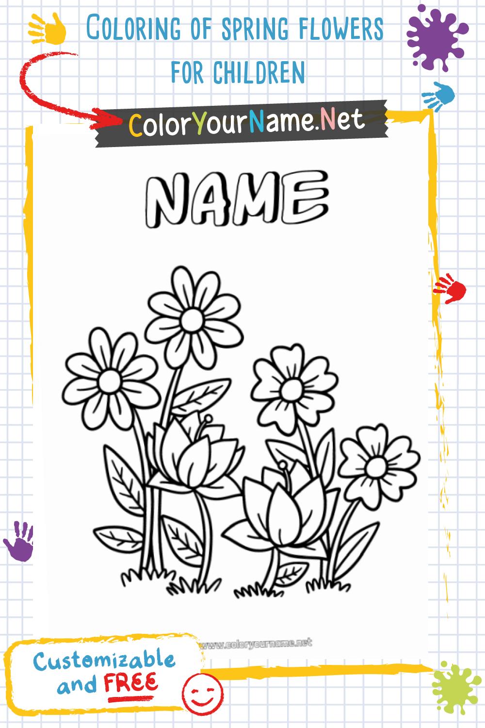 Coloring of spring flowers for children