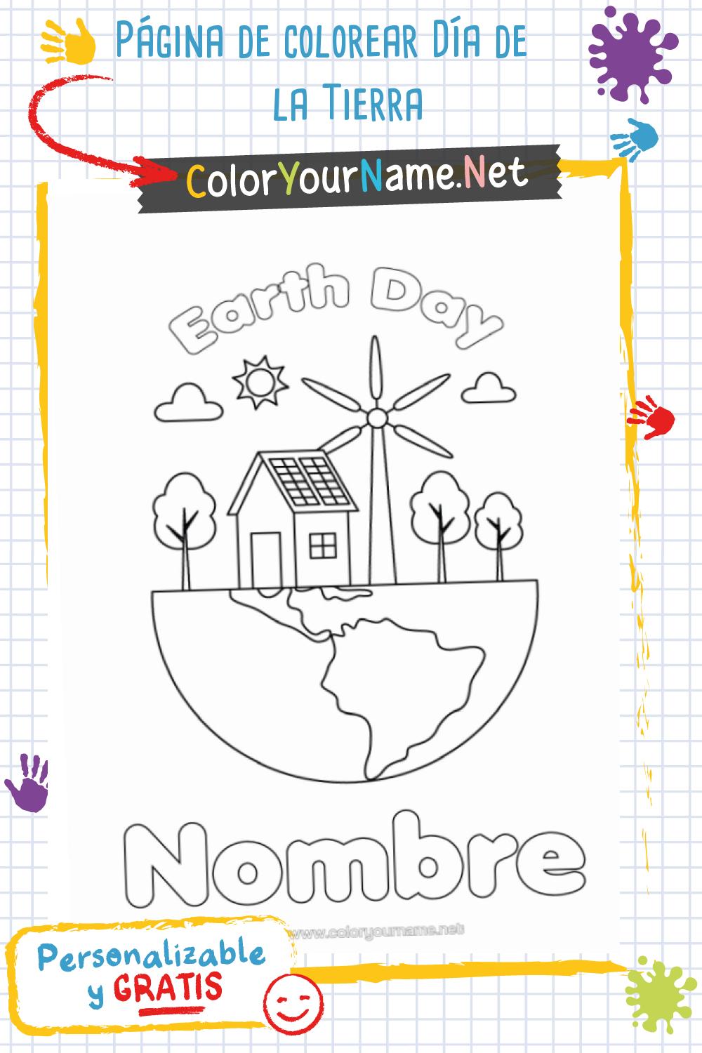 Página de colorear Día de la Tierra