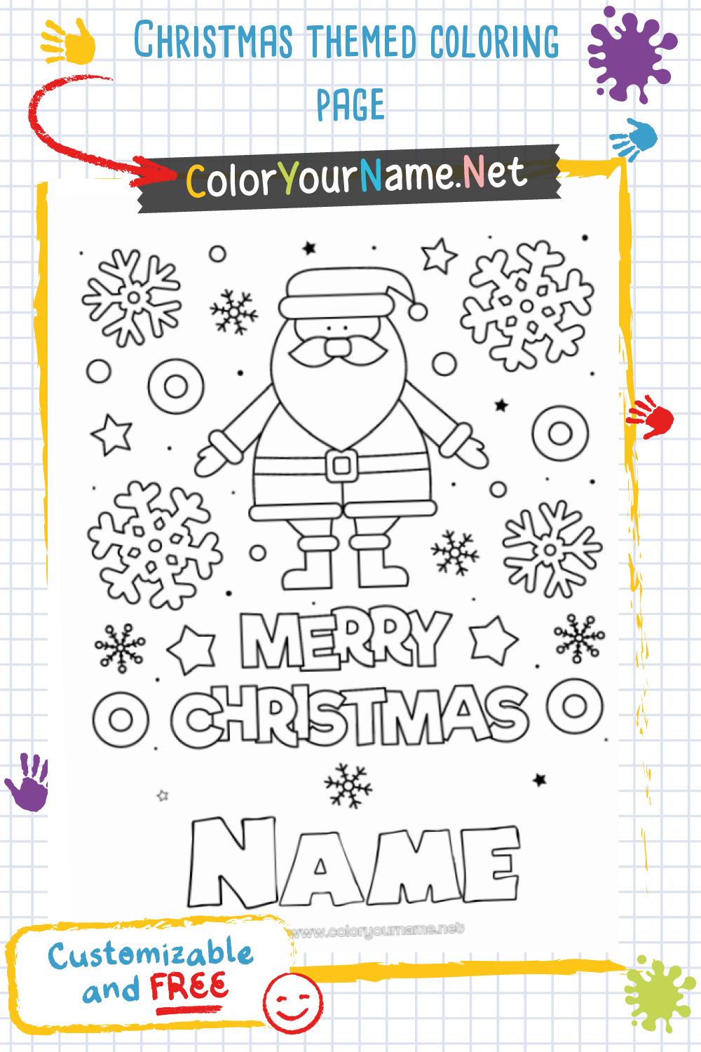 Christmas themed coloring page