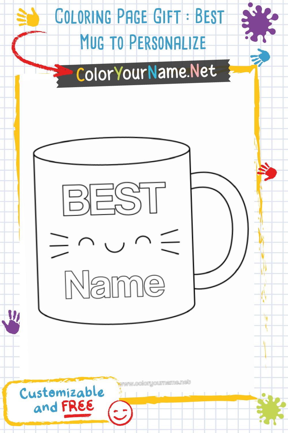 Coloring Page Gift : Best Mug to Personalize