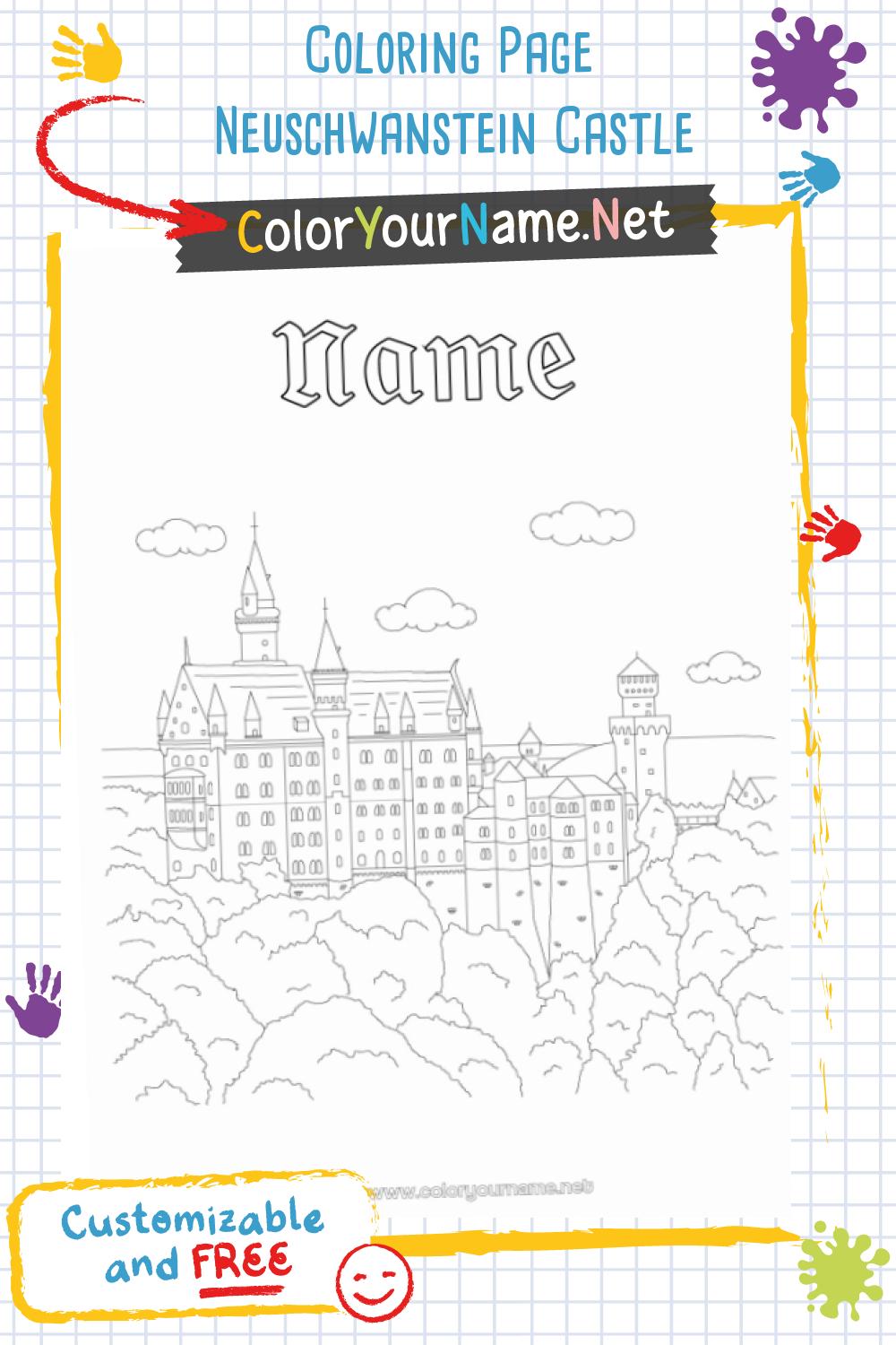 Coloring Page Neuschwanstein Castle