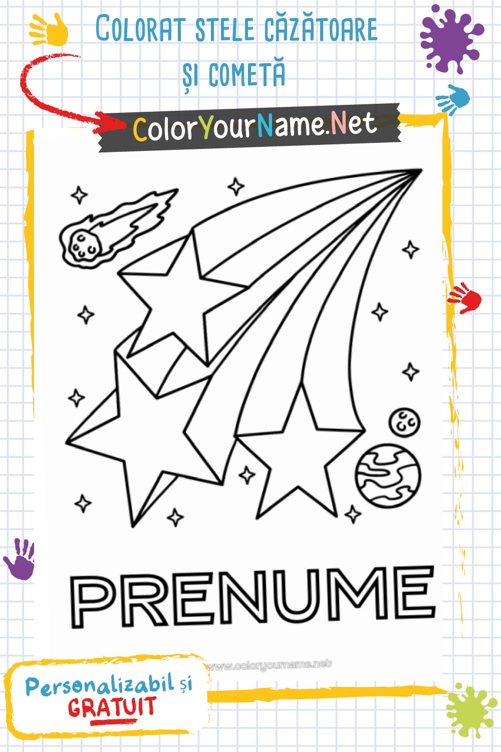 Colorat stele căzătoare și cometă