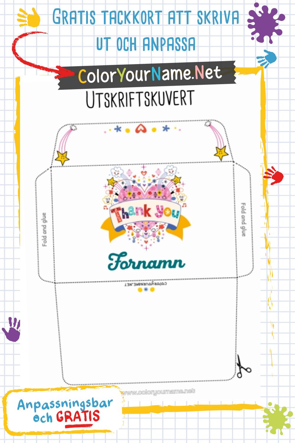 Gratis tackkort att skriva ut och anpassa