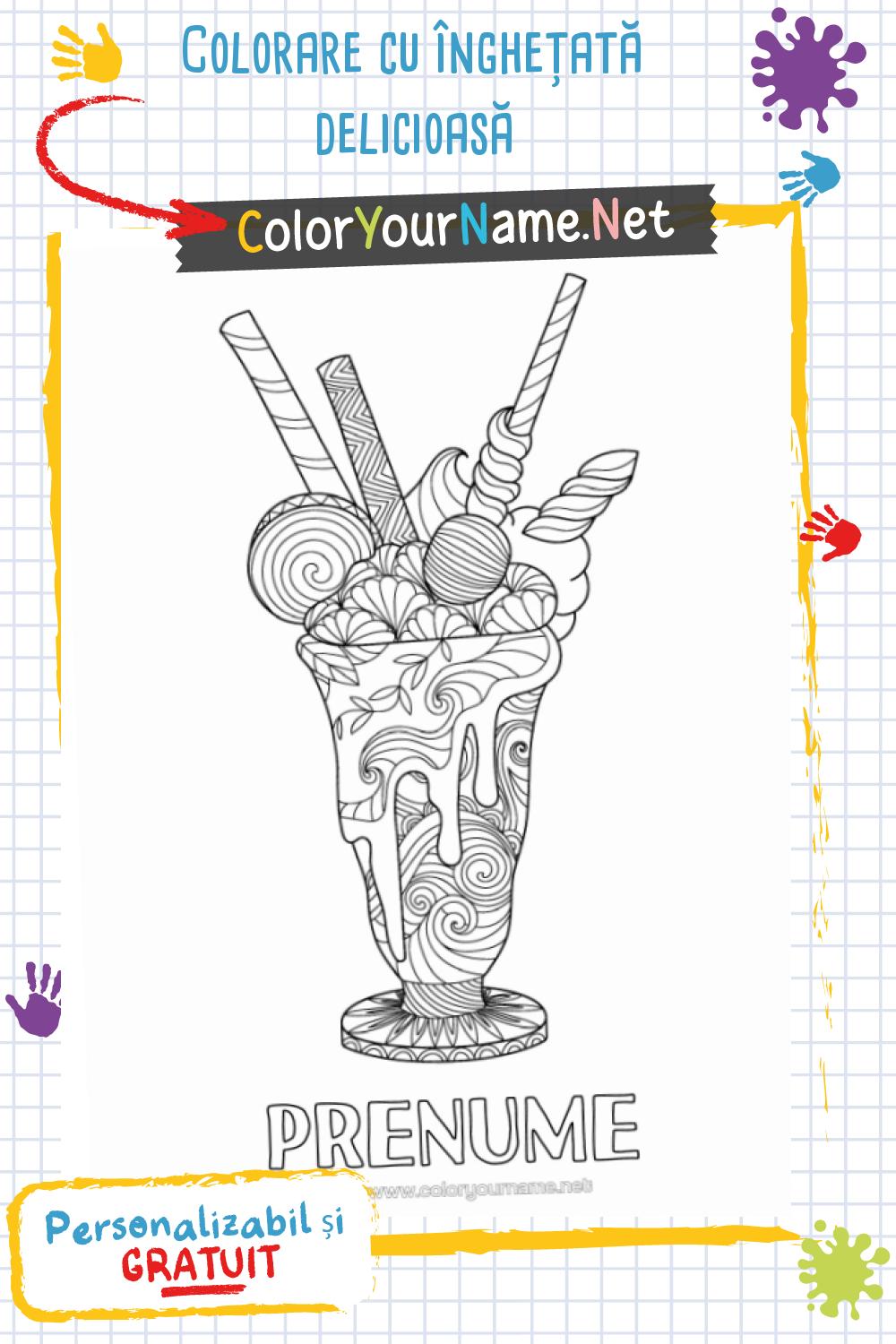 Colorare cu înghețată delicioasă