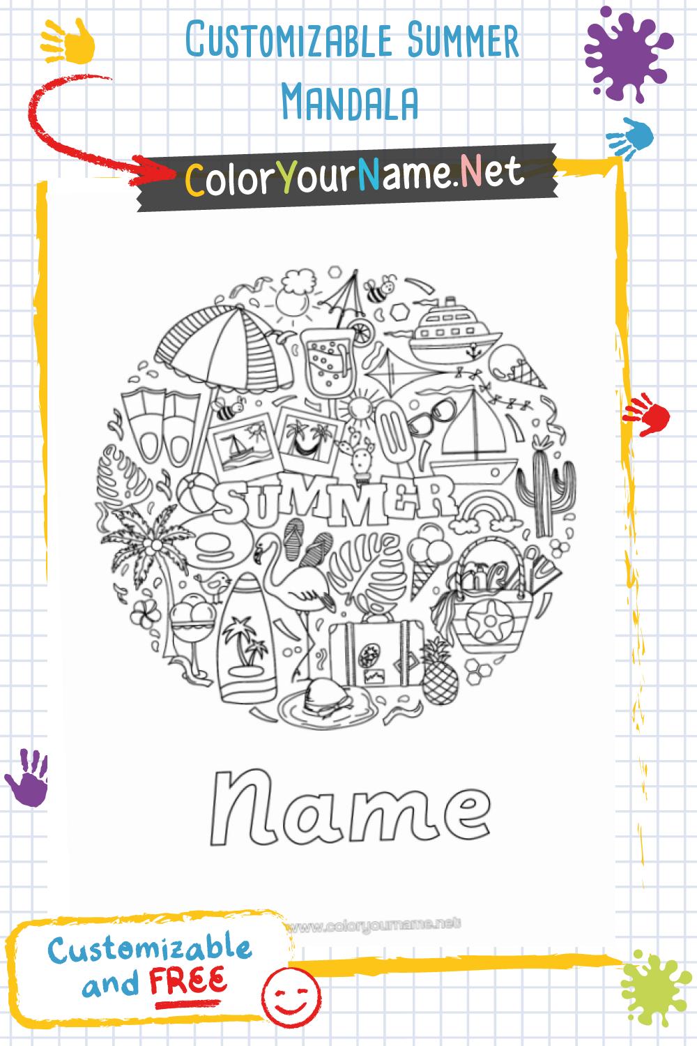 Customizable Summer Mandala