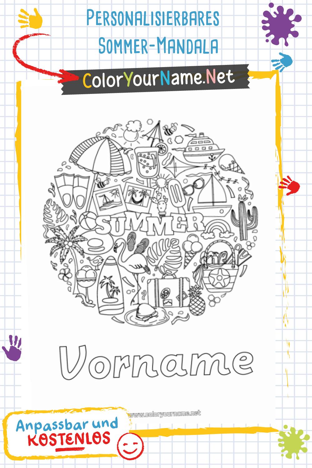 Personalisierbares Sommer-Mandala