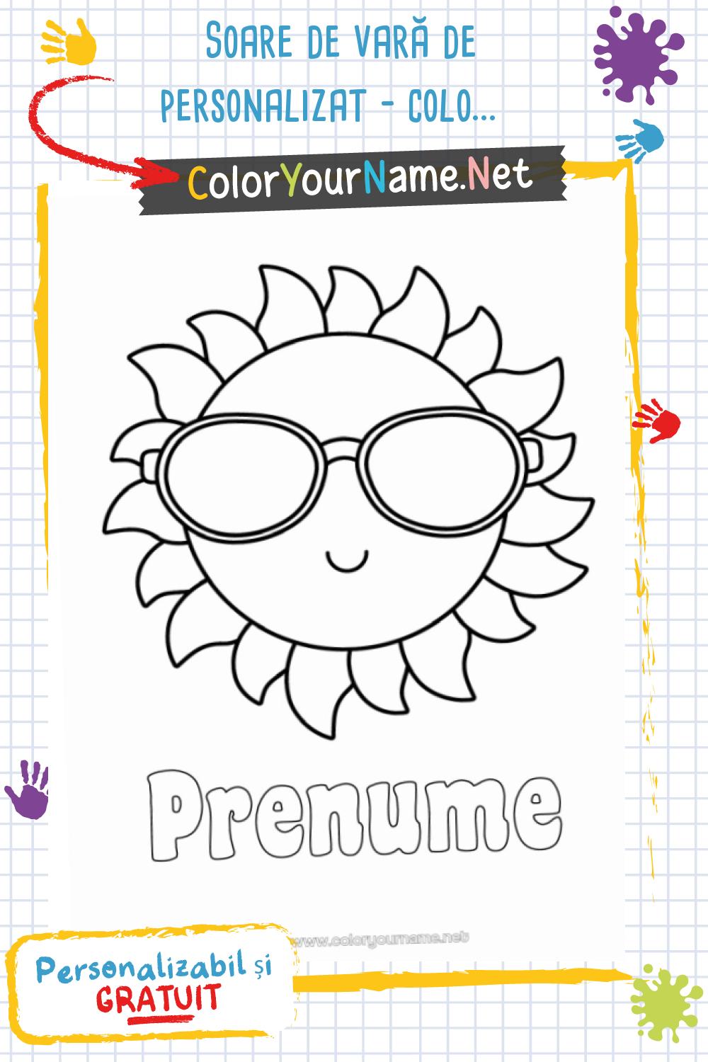 Soare de vară de personalizat - colorat vacanță