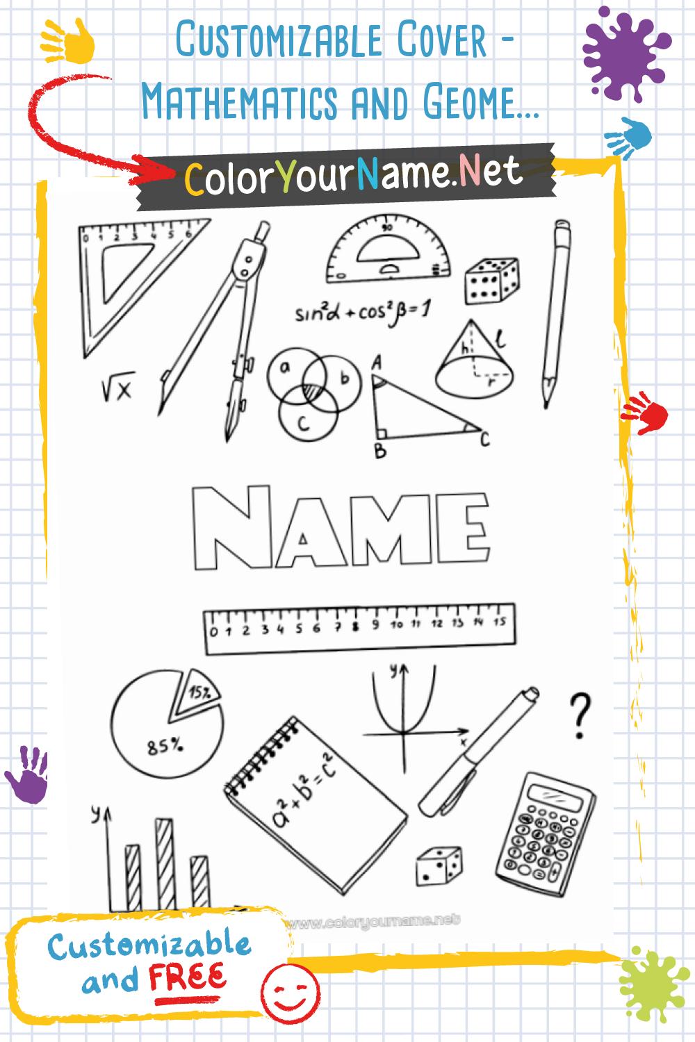 Customizable Cover - Mathematics and Geometry Notebook