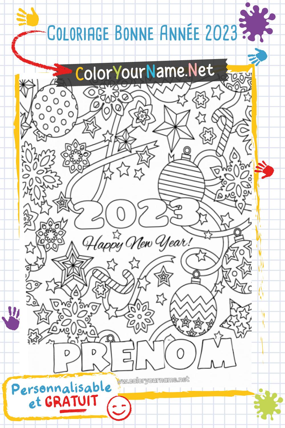 Coloriage Bonne Année 2023