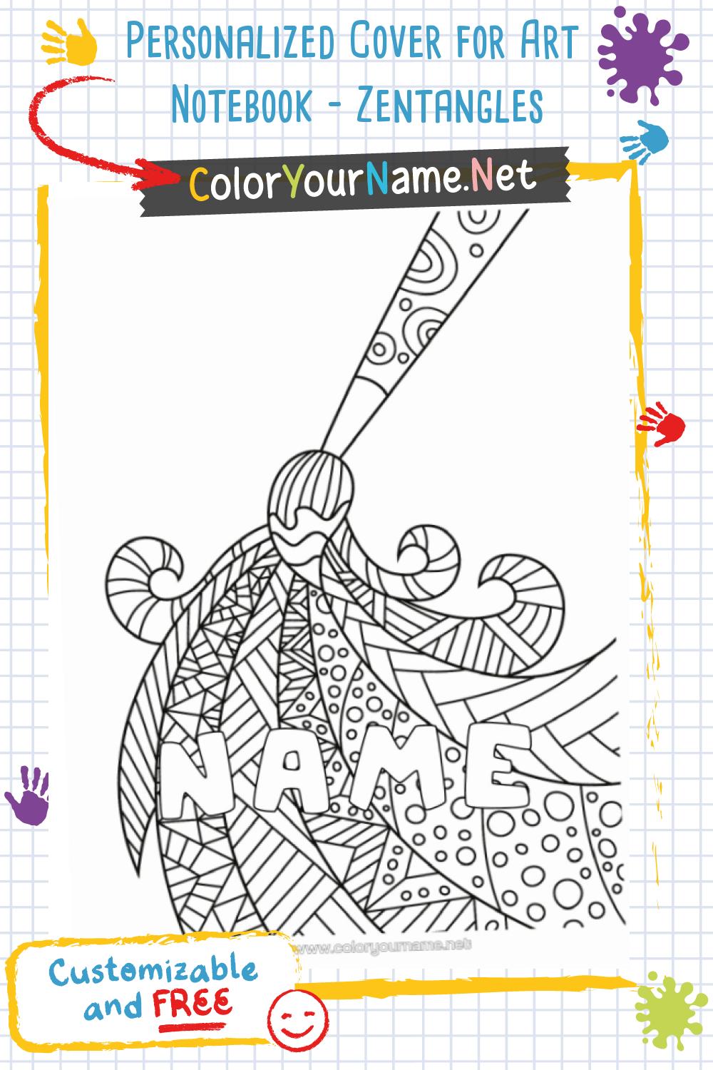 Personalized Cover for Art Notebook - Zentangles