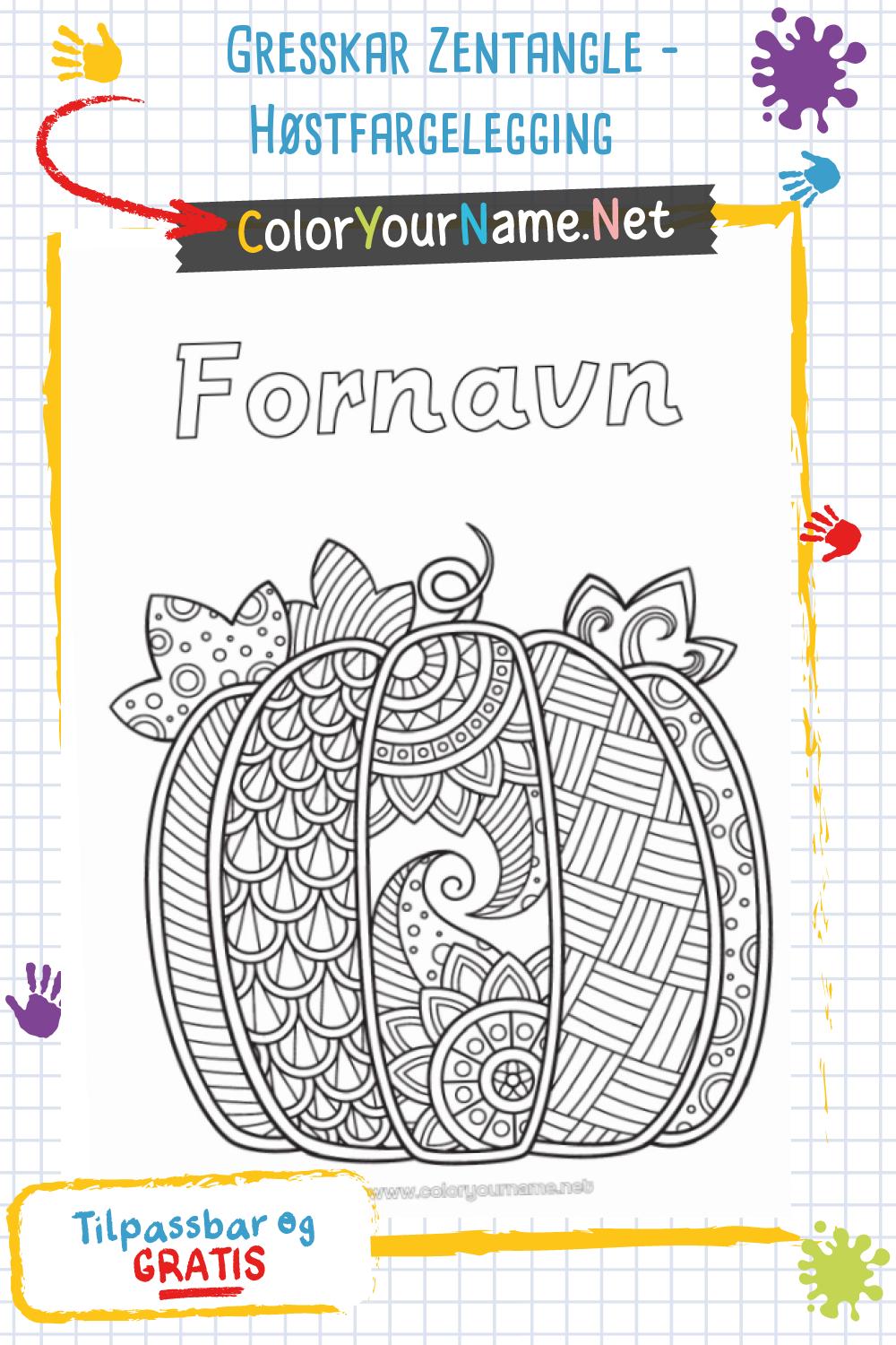 Gresskar Zentangle - Høstfargelegging
