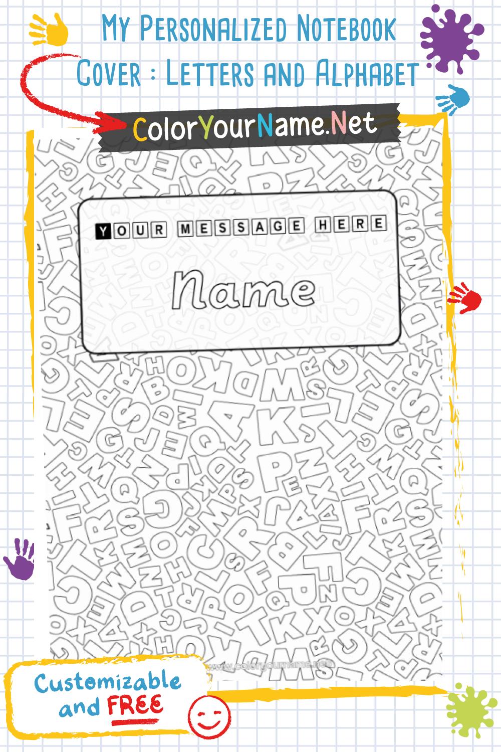 My Personalized Notebook Cover : Letters and Alphabet