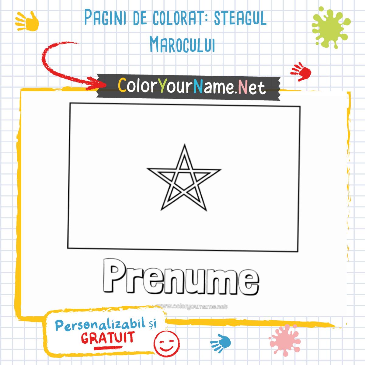 Pagini de colorat: steagul Marocului