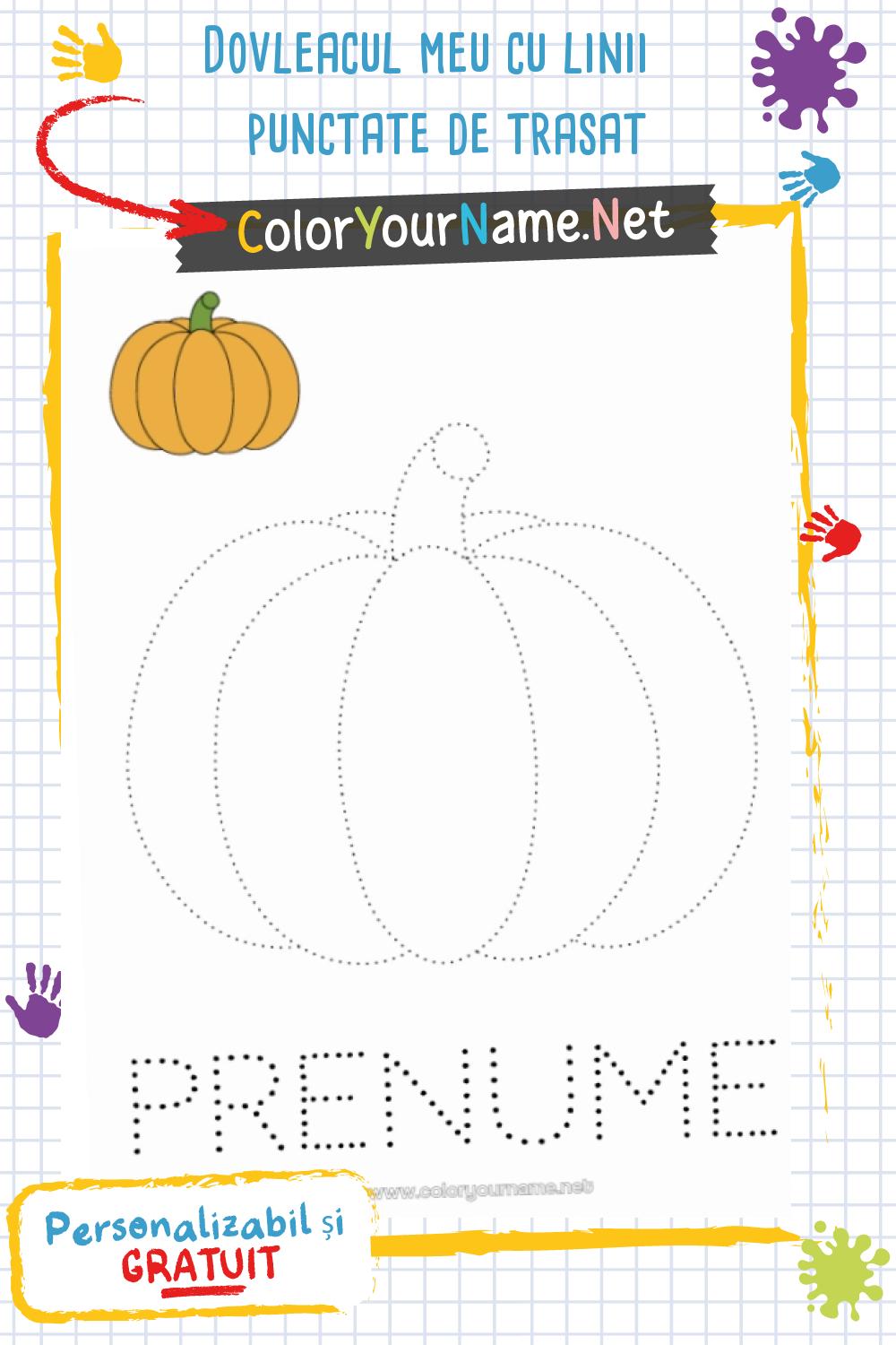 Dovleacul meu cu linii punctate de trasat