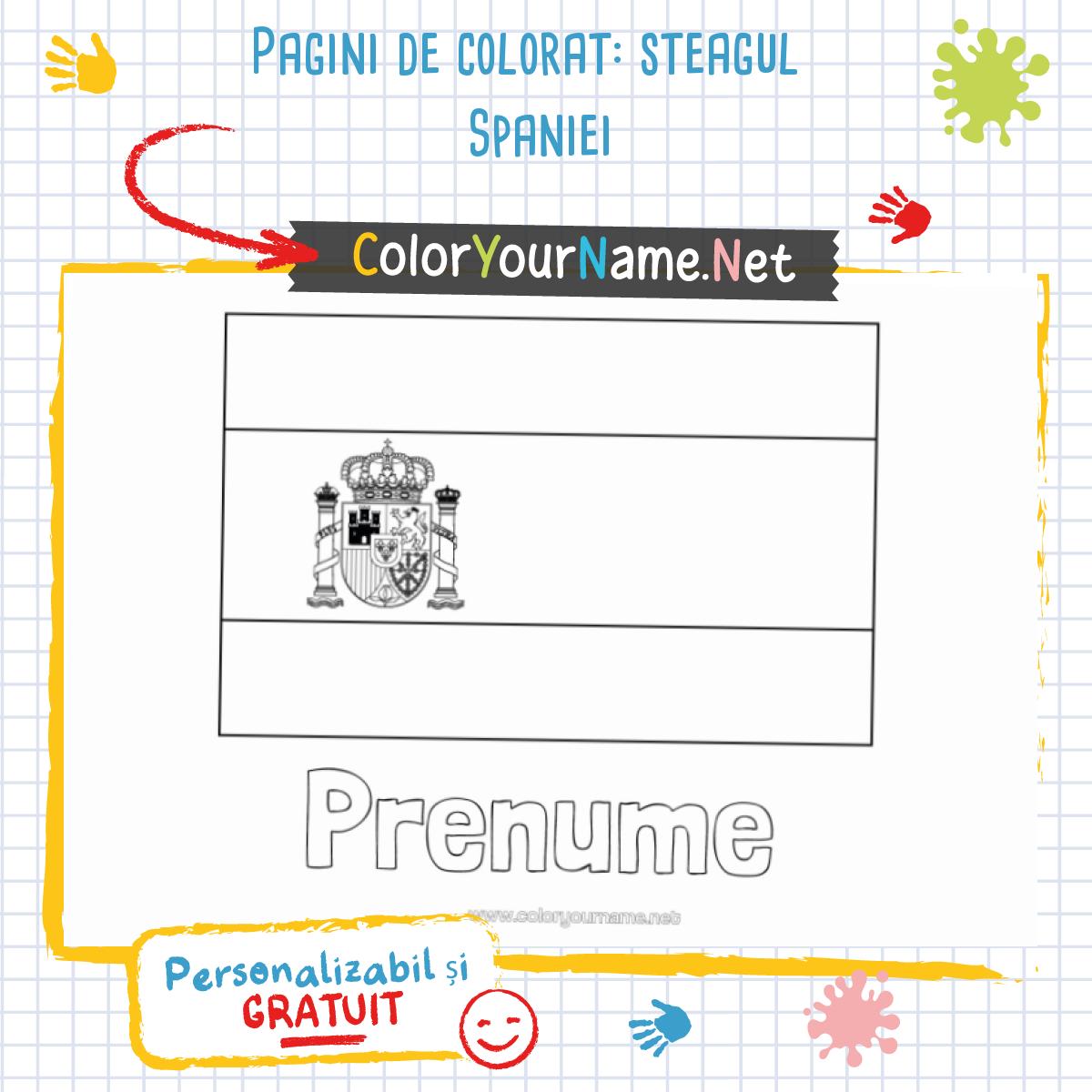 Pagini de colorat: steagul Spaniei