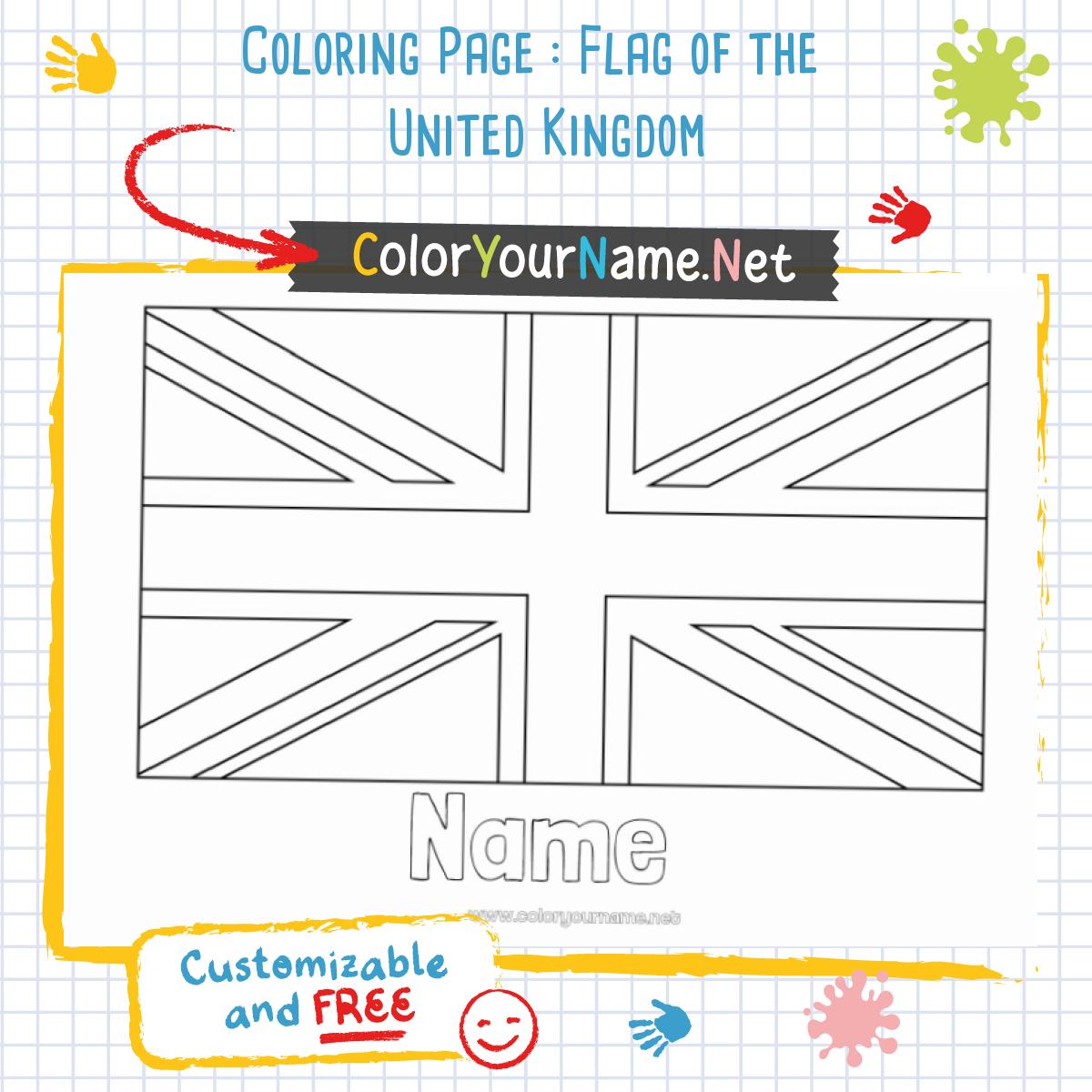 Coloring Page : Flag of the United Kingdom