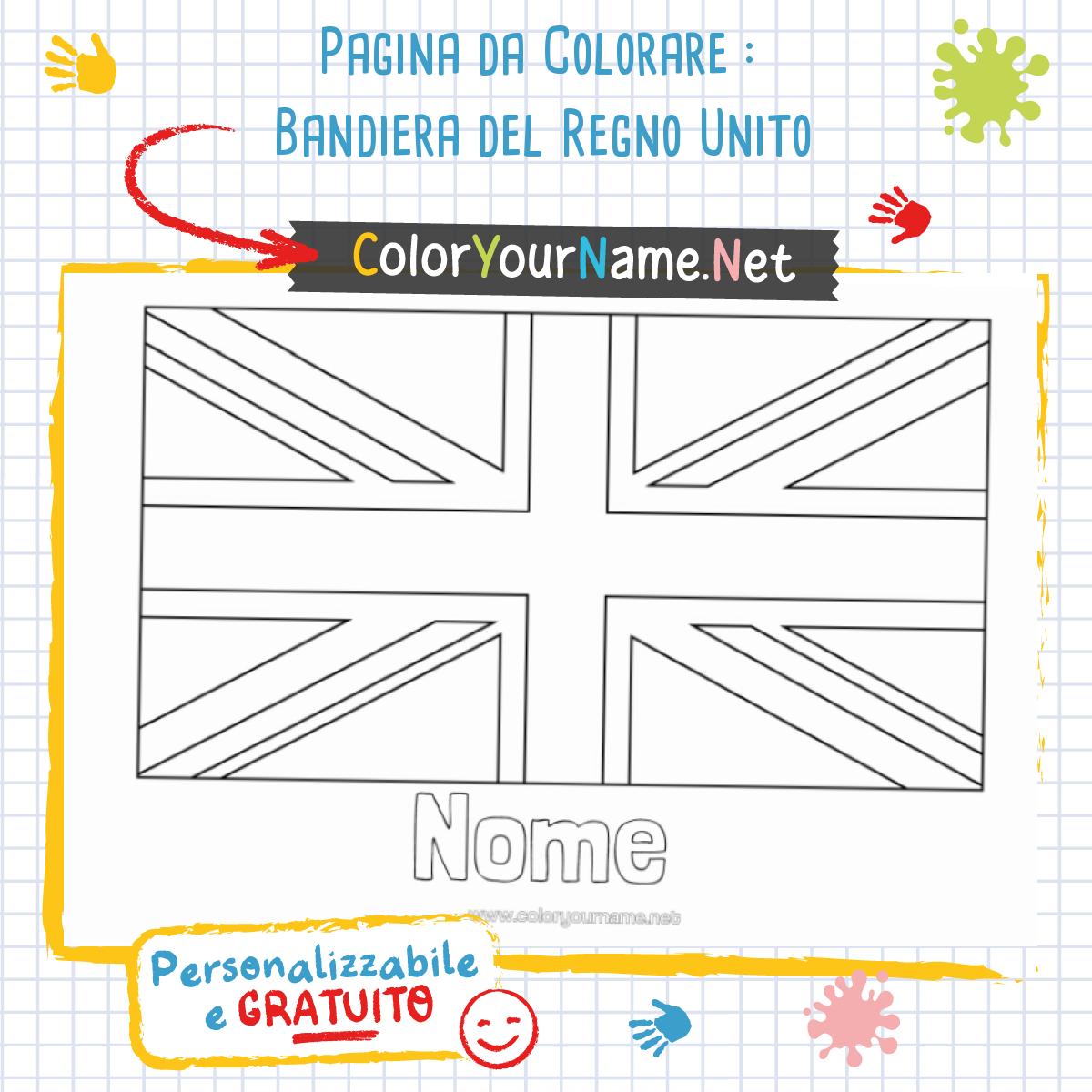Pagina da Colorare : Bandiera del Regno Unito