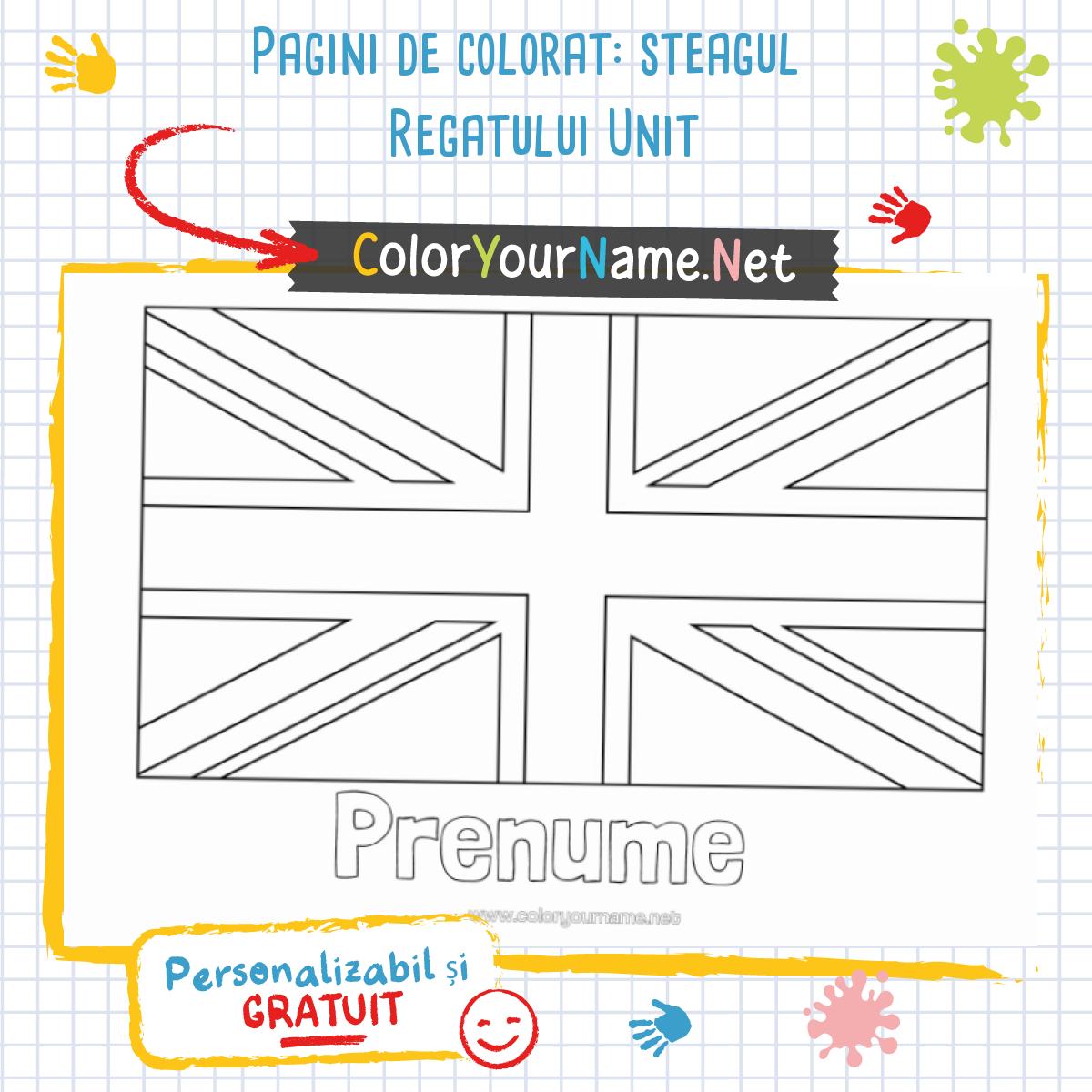 Pagini de colorat: steagul Regatului Unit