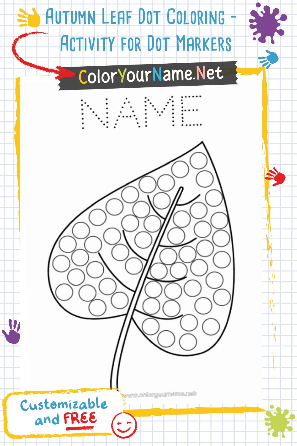 Autumn Leaf Dot Coloring – Activity for Dot Markers