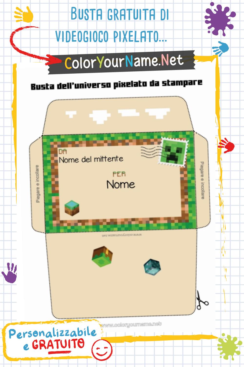 Pagina da colorare n.4534 - Busta da stampare Videogioco