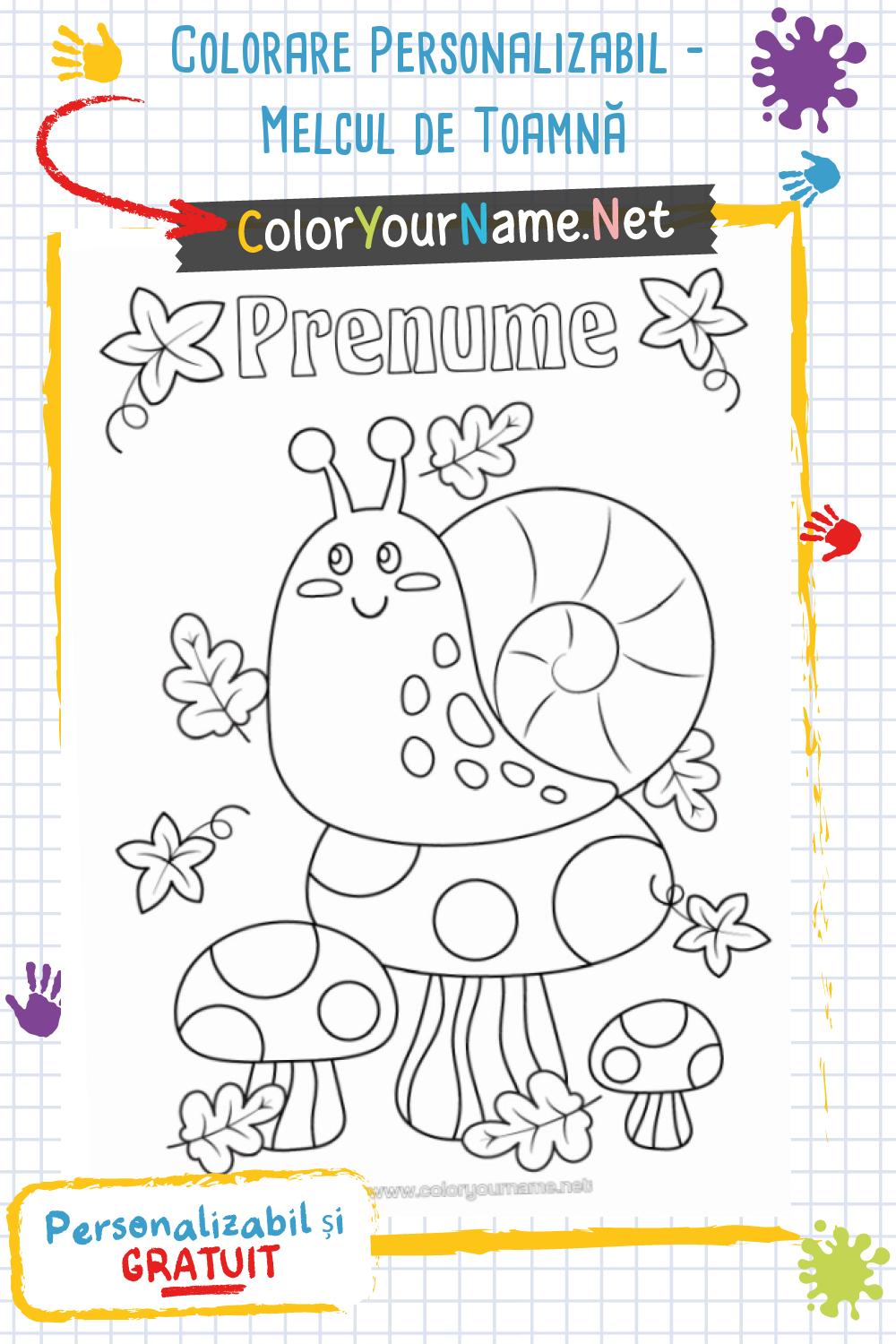 Colorare Personalizabil - Melcul de Toamnă
