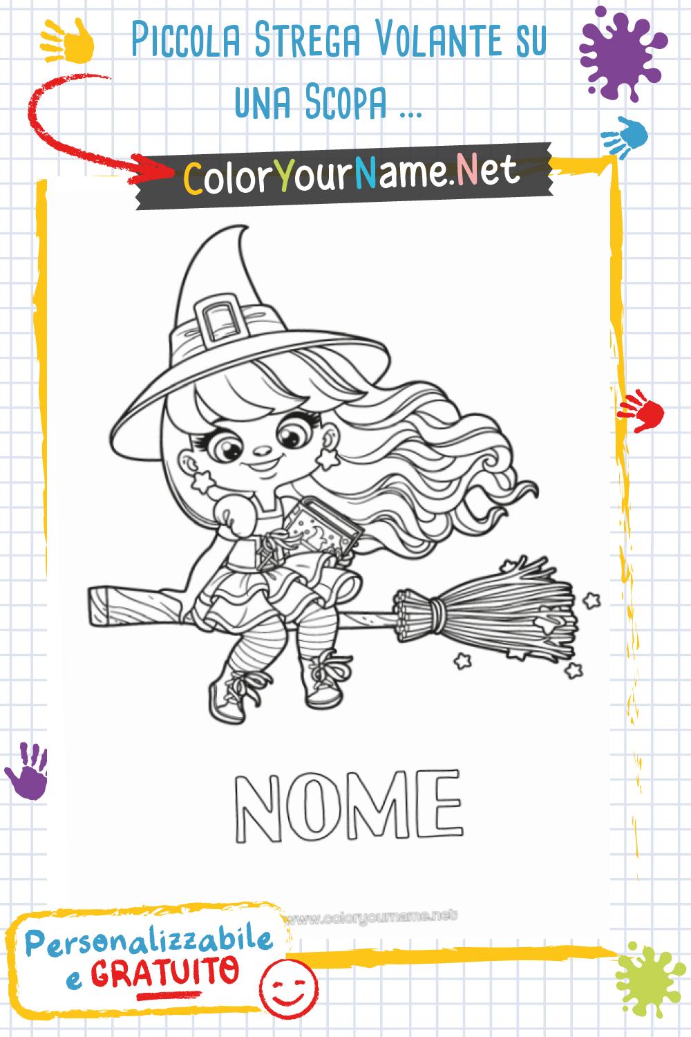 Piccola Strega Volante su una Scopa – Personalizzabile