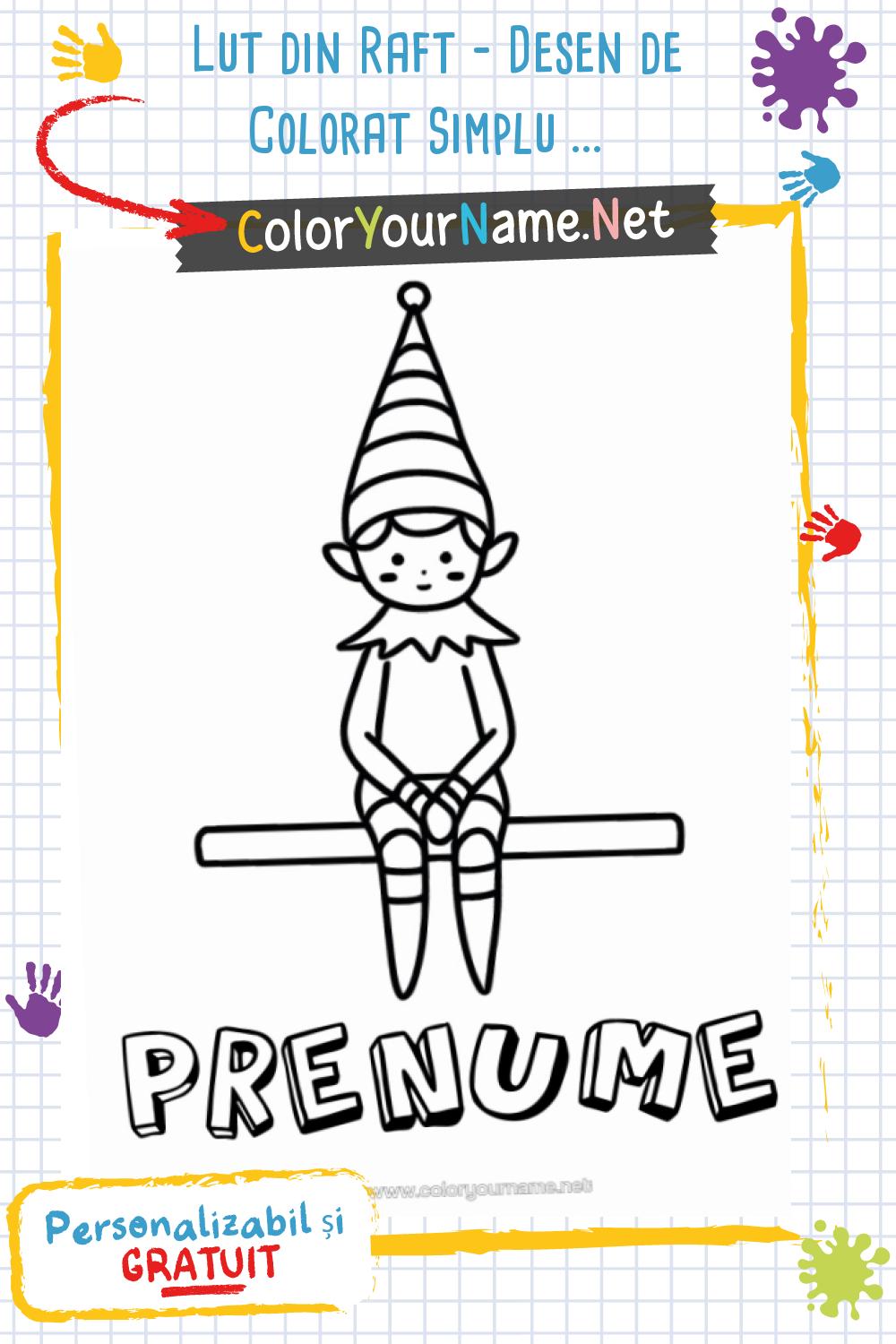 Lut din Raft - Desen de Colorat Simplu și Personalizabil