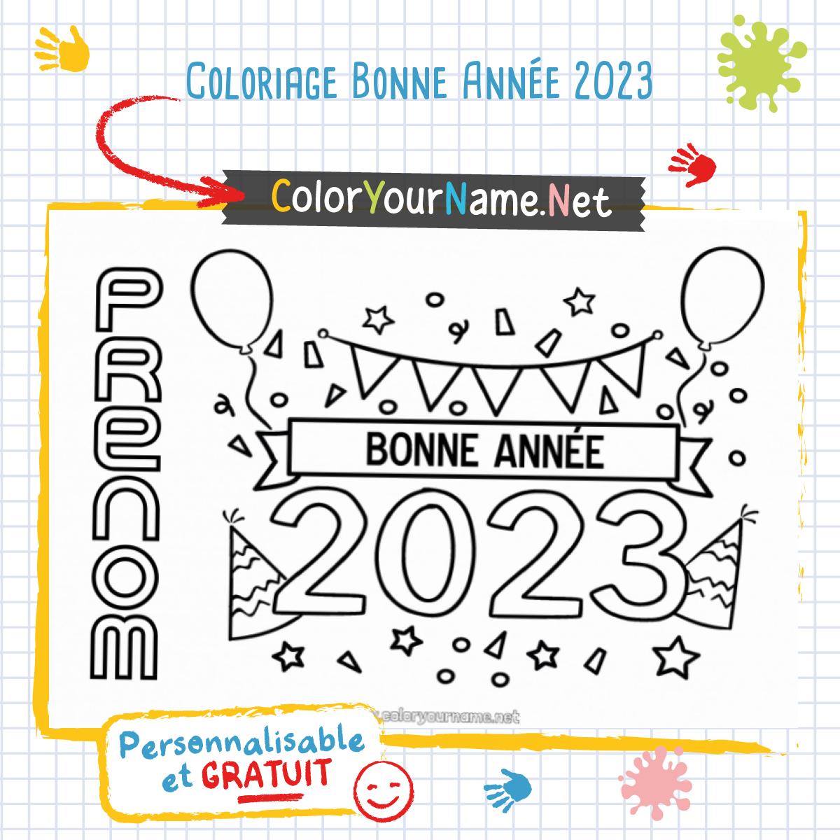 Coloriage Bonne Année 2023