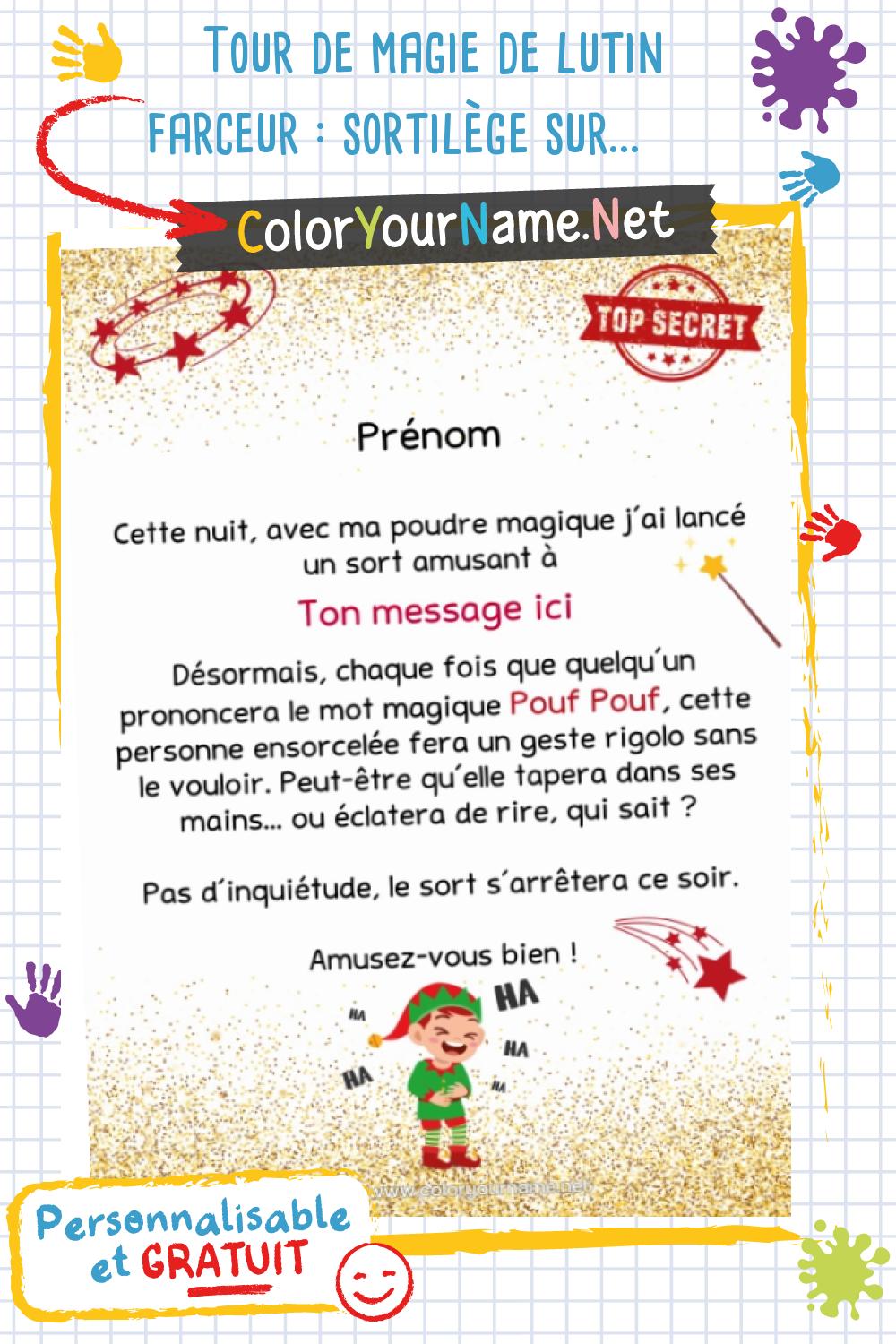 Tour de magie de lutin farceur : sortilège sur un proche