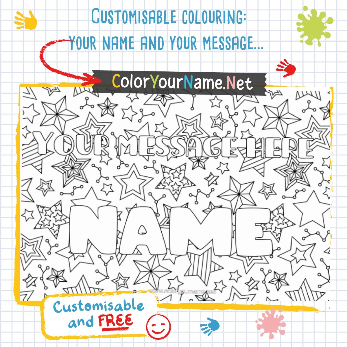 Customisable colouring: your name and your message at the heart of the ...