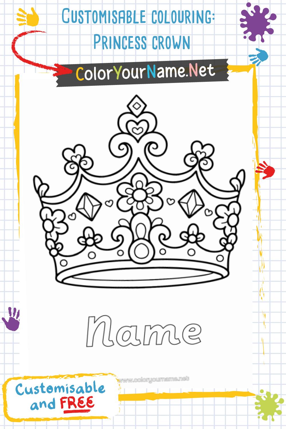 Customisable colouring: Princess crown