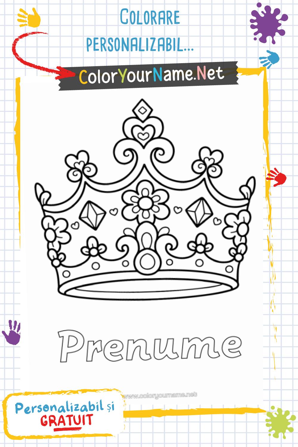 Colorare personalizabilă: Coroană de prințesă