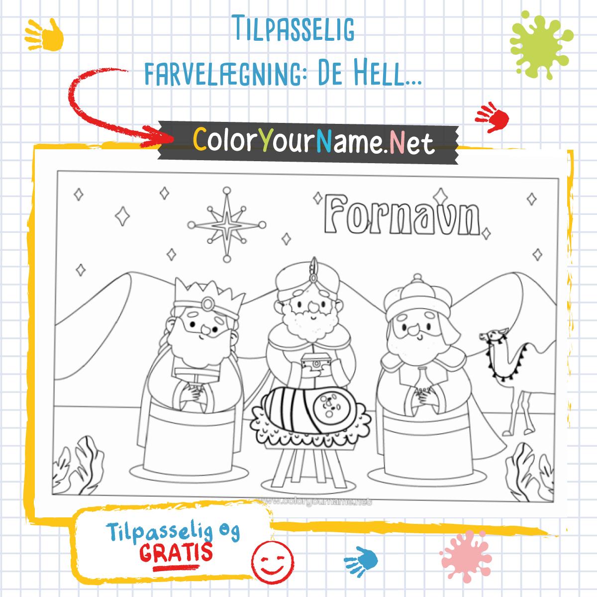 Tilpasselig farvelægning: De Hellige Tre Konger og krybben