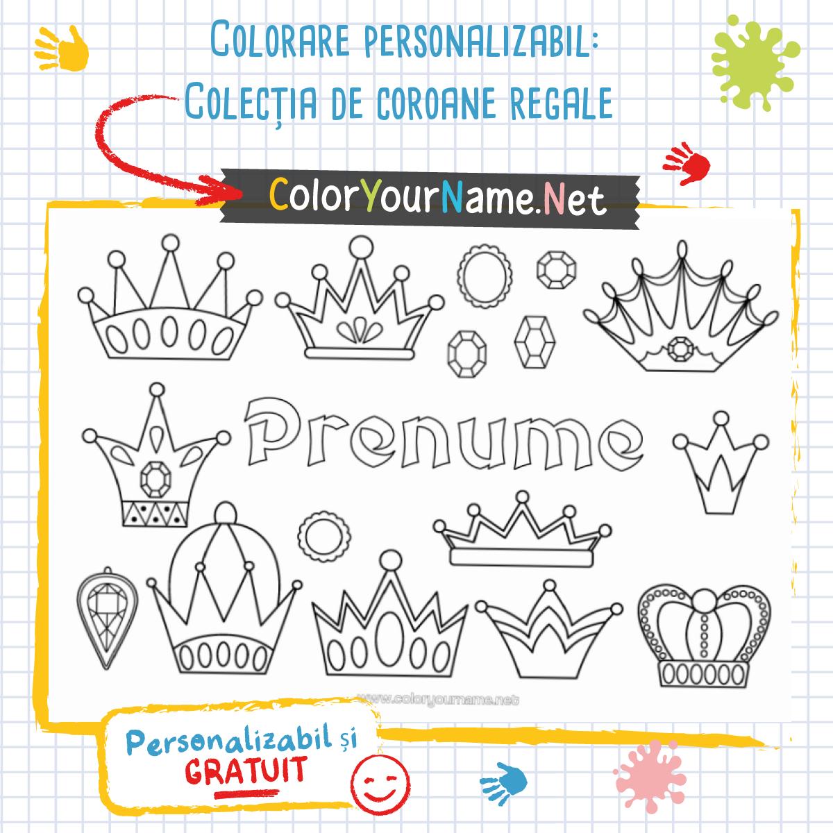 Colorare personalizabil: Colecția de coroane regale
