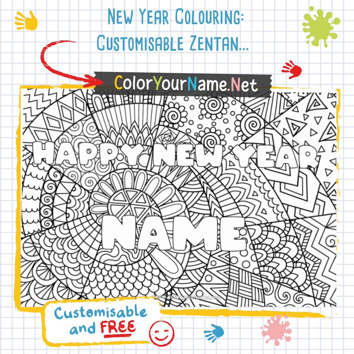 New Year Colouring: Customisable Zentangle Patterns