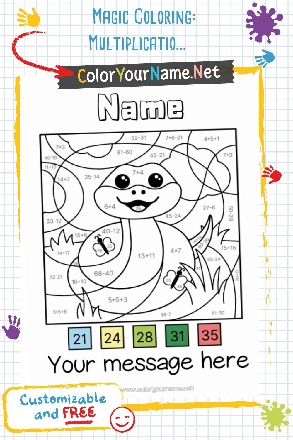Magic Coloring: Multiplications, Divisions, and Subtractions with a Fun ...