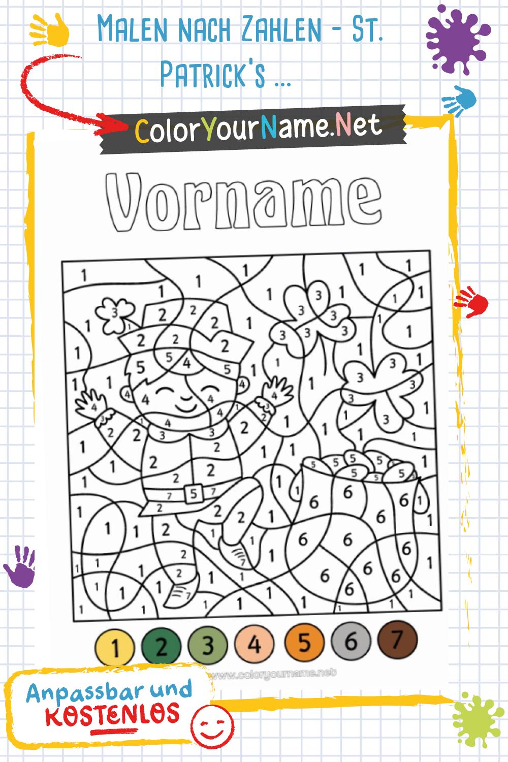 Malen nach Zahlen – St. Patrick’s Day Kleeblätter und Goldtopf