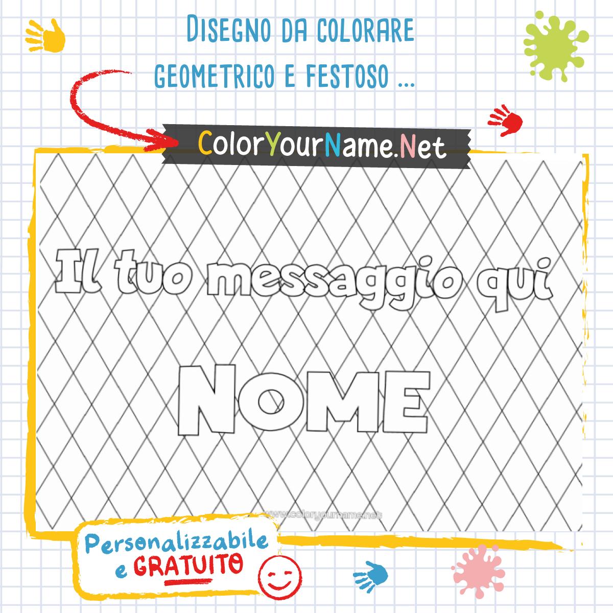 Disegno da colorare geometrico e festoso – Motivo a rombi con ...