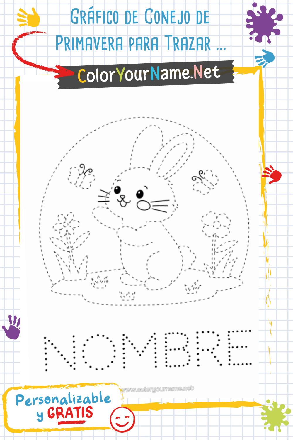 Gráfico de Conejo de Primavera para Trazar – Nombre Personalizable
