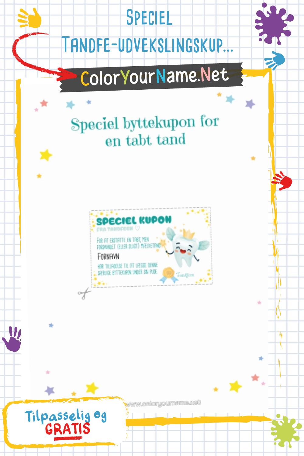 Speciel Tandfe-udvekslingskupong for en tabt tand