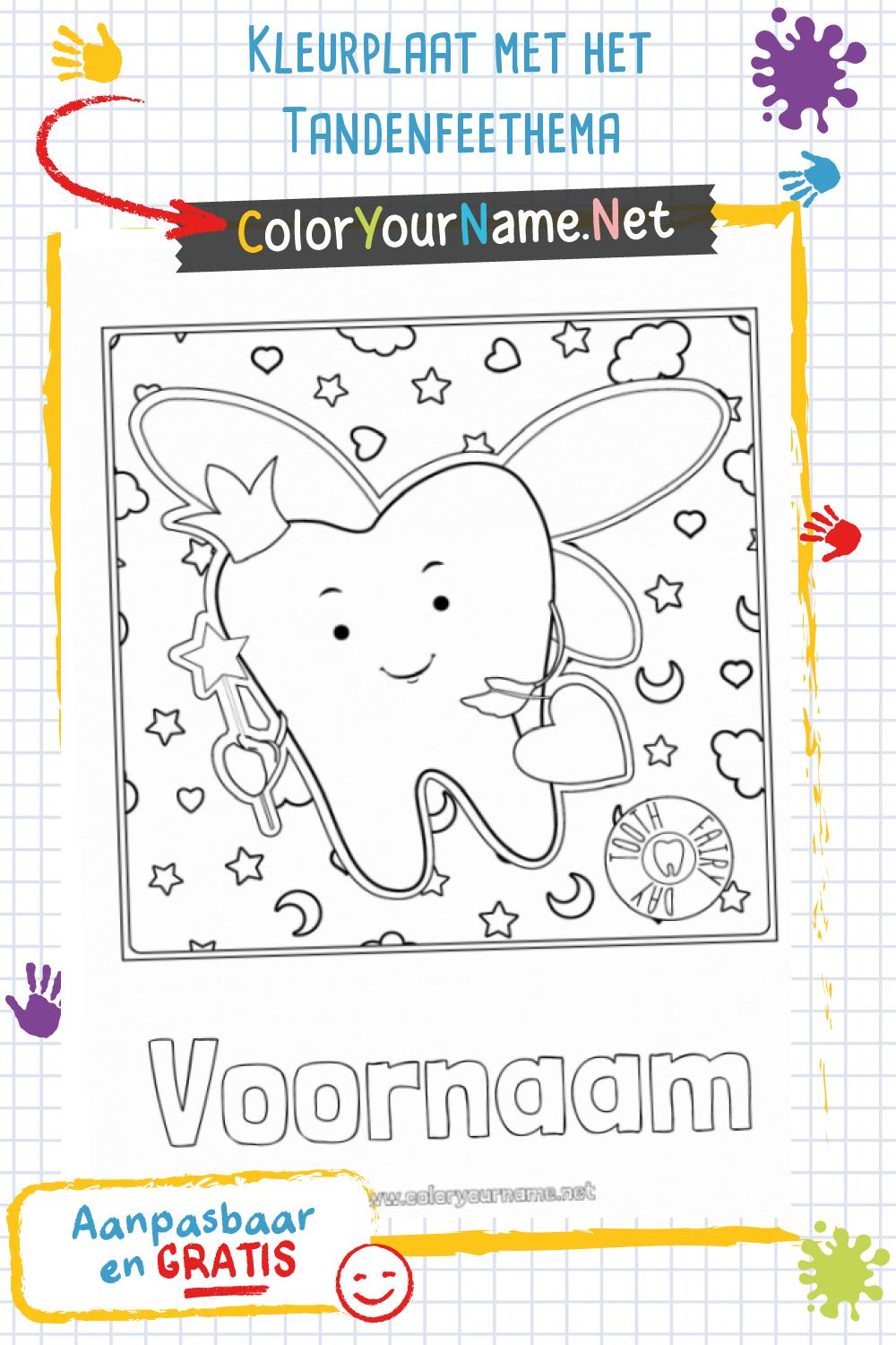 Kleurplaat met het Tandenfeethema