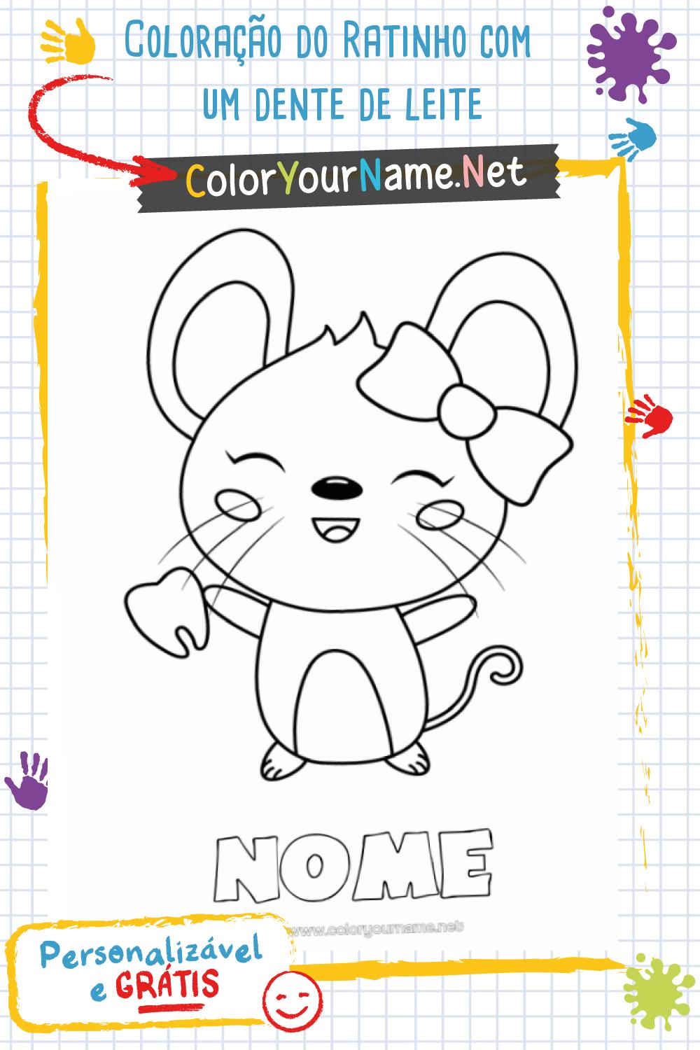 Coloração do Ratinho com um dente de leite