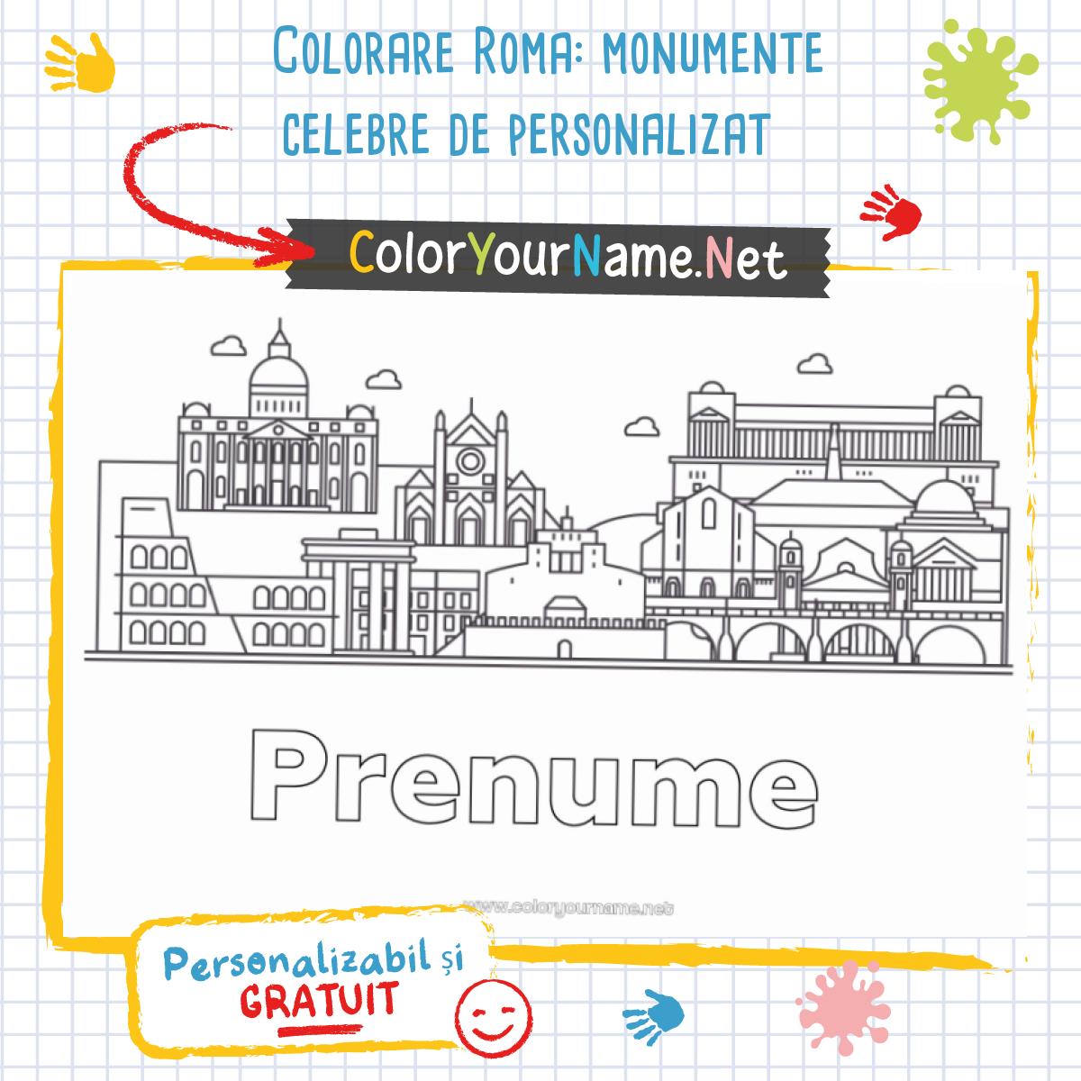 Colorare Roma: monumente celebre de personalizat