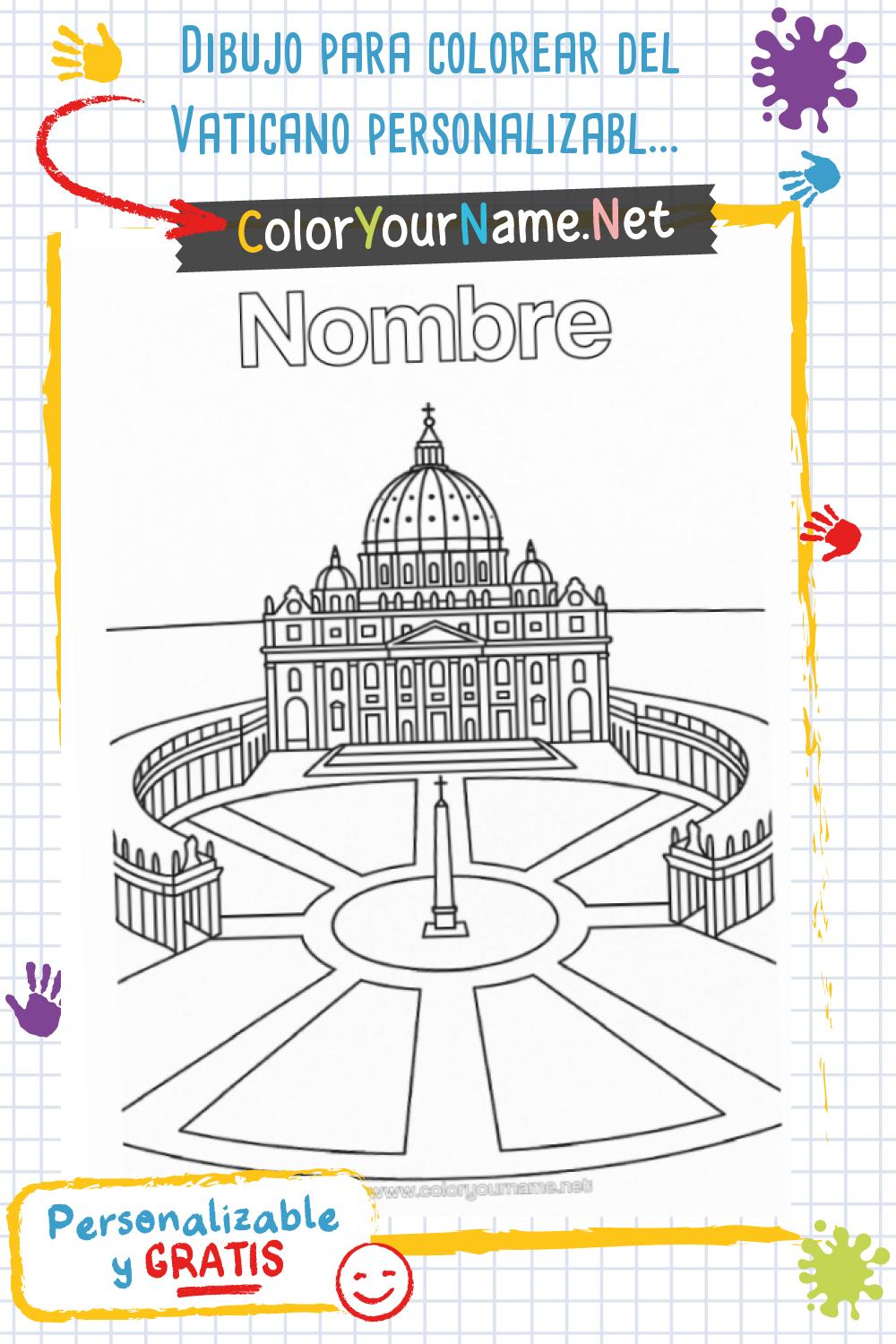 Dibujo para colorear del Vaticano personalizable - Vista aérea de la ...