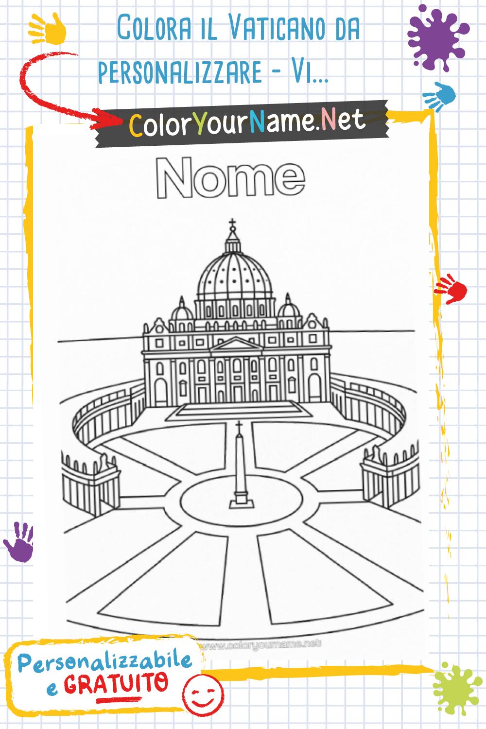 Colora il Vaticano da personalizzare – Vista aerea di Piazza San Pietro